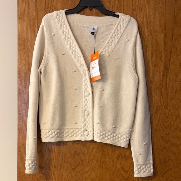 CAbi | Sweaters | Cabi Cream Textured Cardigan | Poshmark